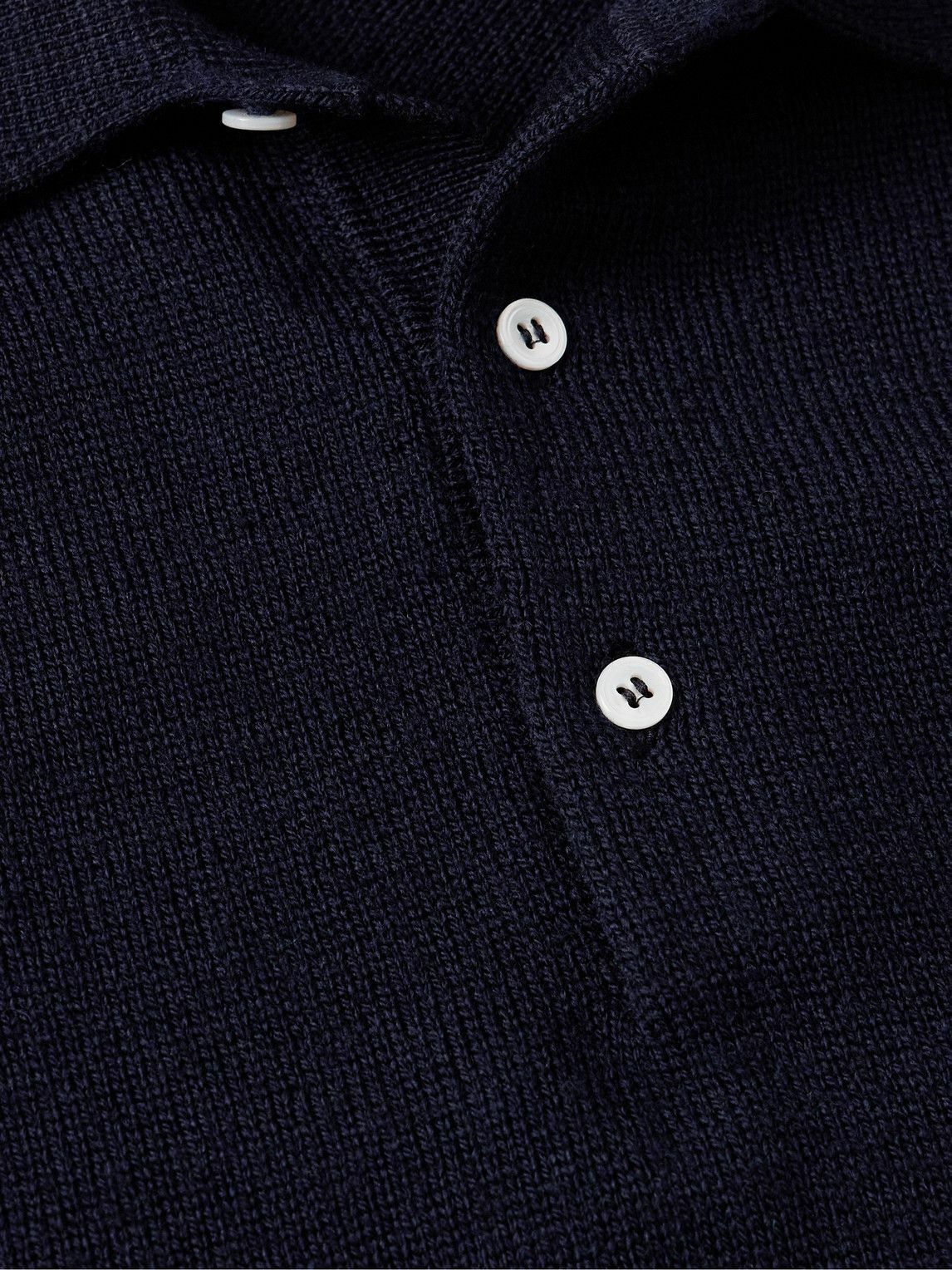 Drake's - Merino Wool Polo Shirt - Blue Drake's