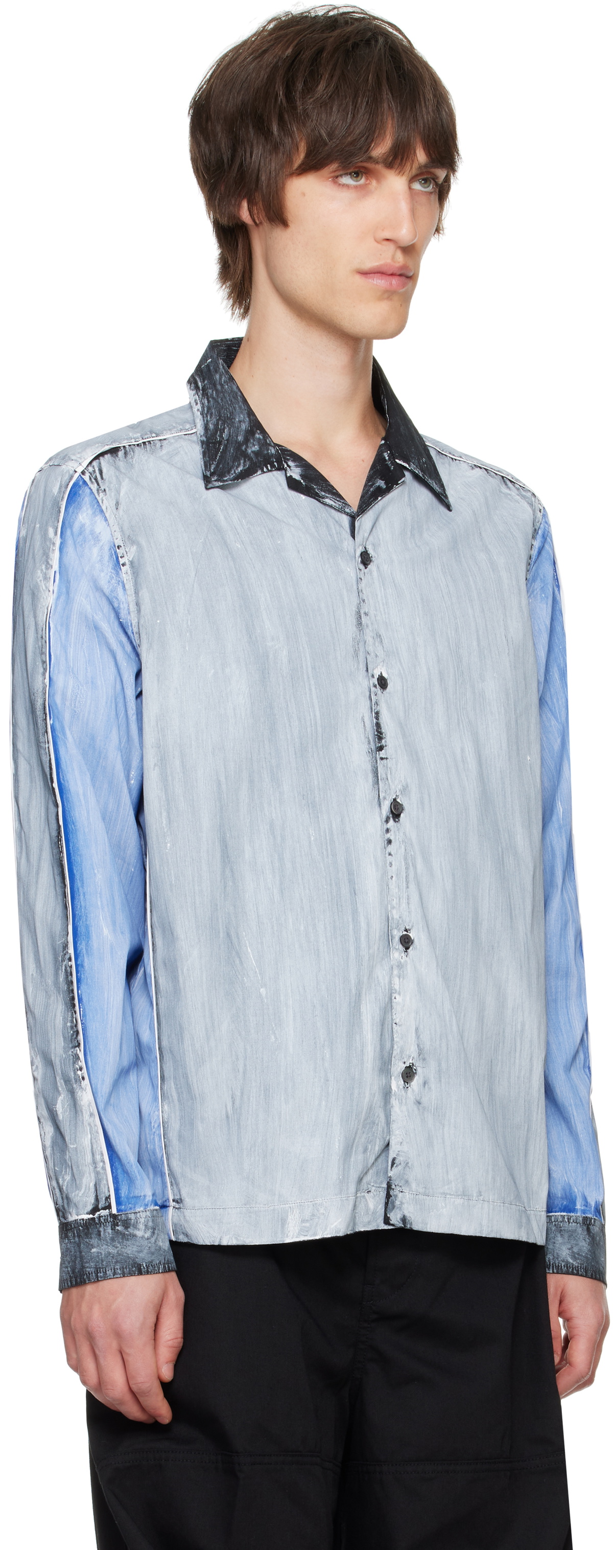 Diesel Gray & Blue S-Creed-Block Shirt Diesel