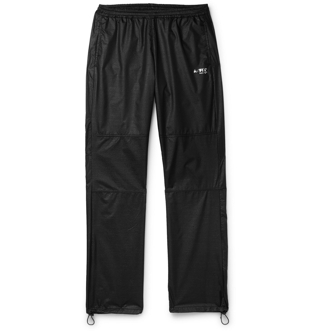 AFFIX - Mesh-Trimmed Logo-Print Textured-Nylon Track Pants - Black Affix
