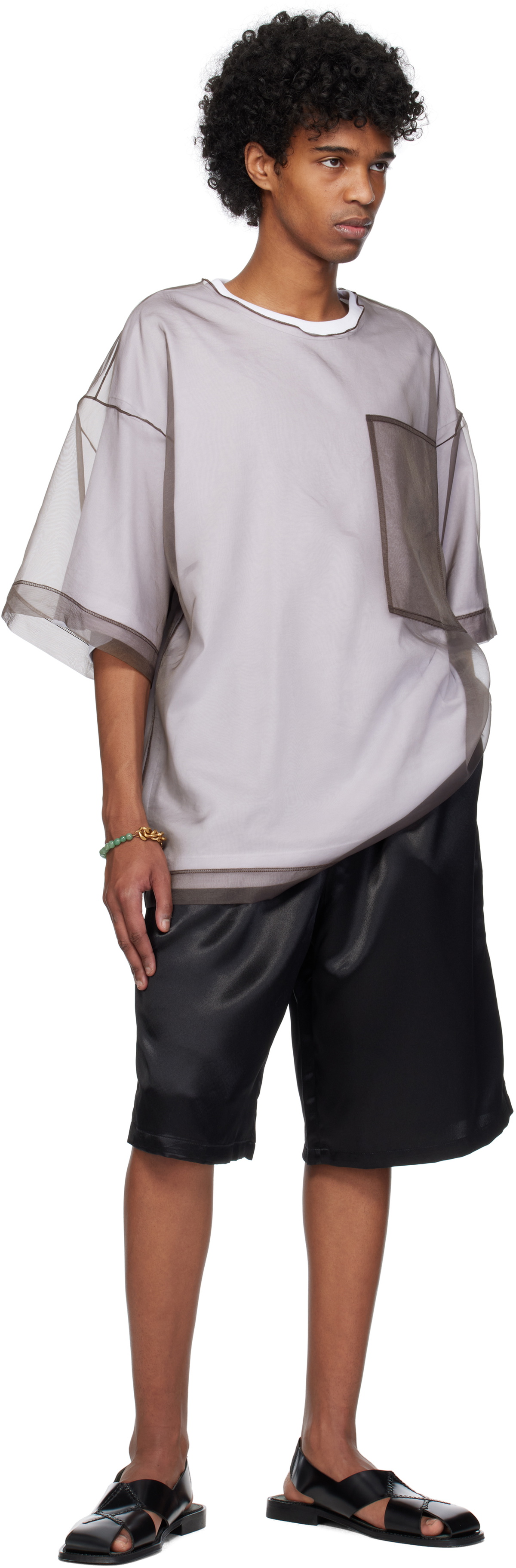 Dries Van Noten White Sheer Overlay T-shirt Dries Van Noten