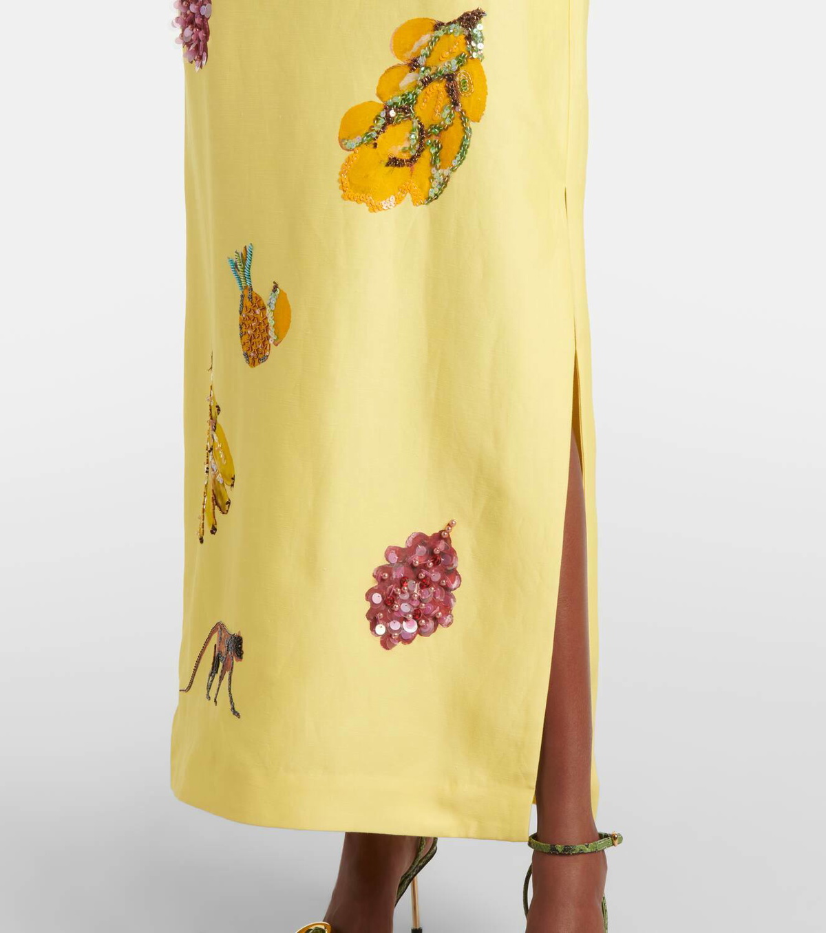 Alémais Diamond Dancer linen-blend midi dress ALÉMAIS