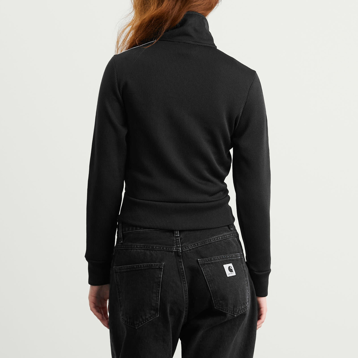 Adidas Women's Firebird Adicolor Knit Track Top in Black/White adidas