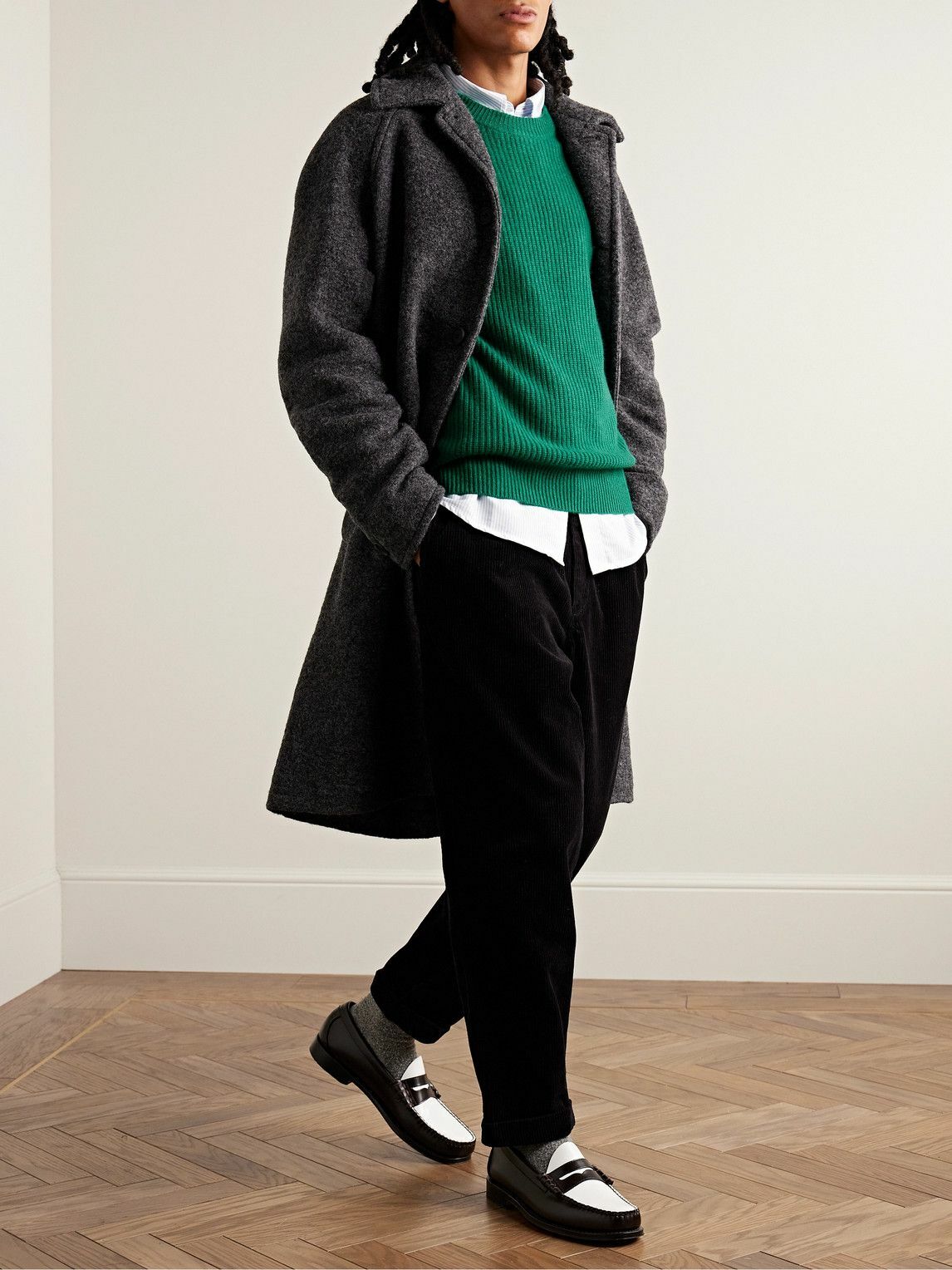 Alex Mill - Jordan Ribbed Brushed-Cashmere Sweater - Green Alex Mill