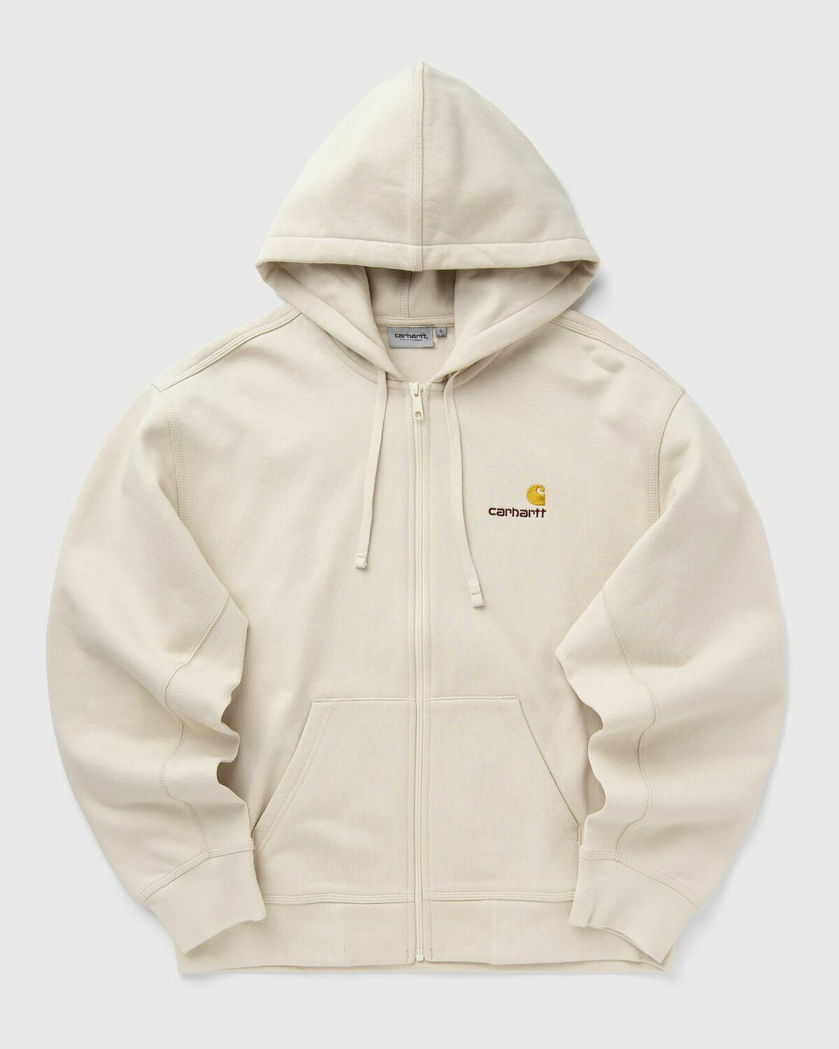 Carhartt Wip Hooded American Script Jacket Beige - Mens - Hoodies ...