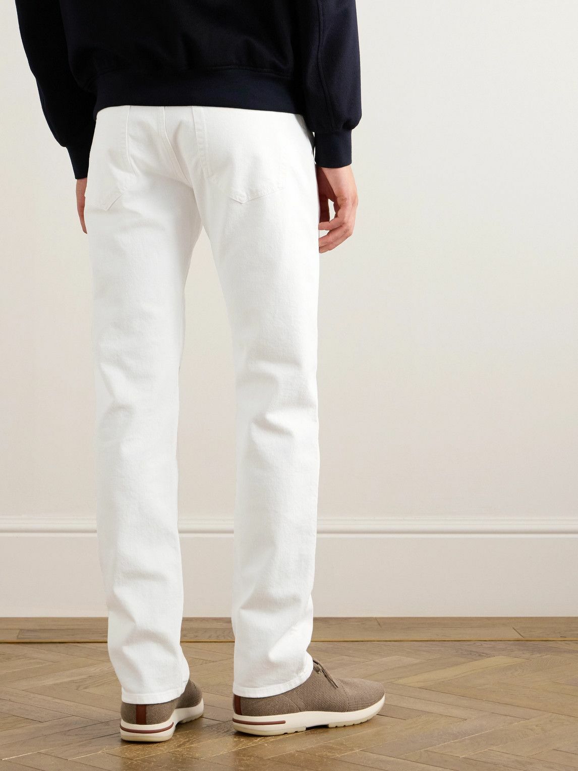 Loro Piana - Quarona Slim-Fit Stretch-Cotton Twill Trousers - White ...