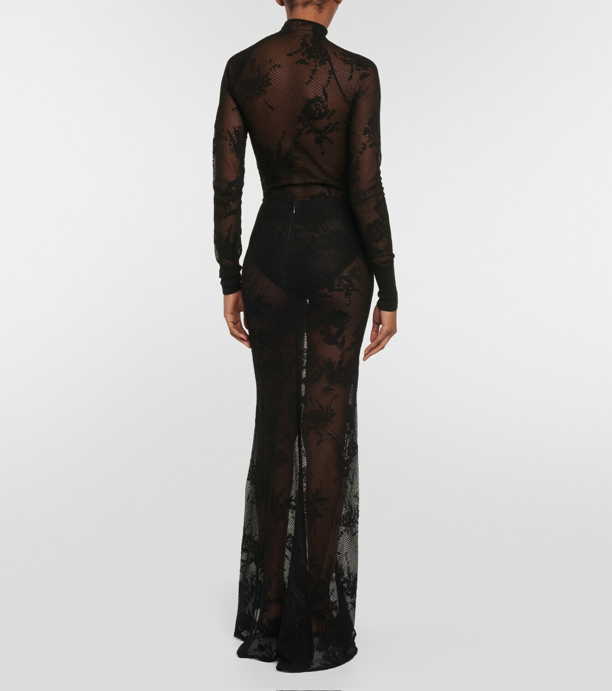 Alaïa Floral mesh maxi skirt ALAÏA