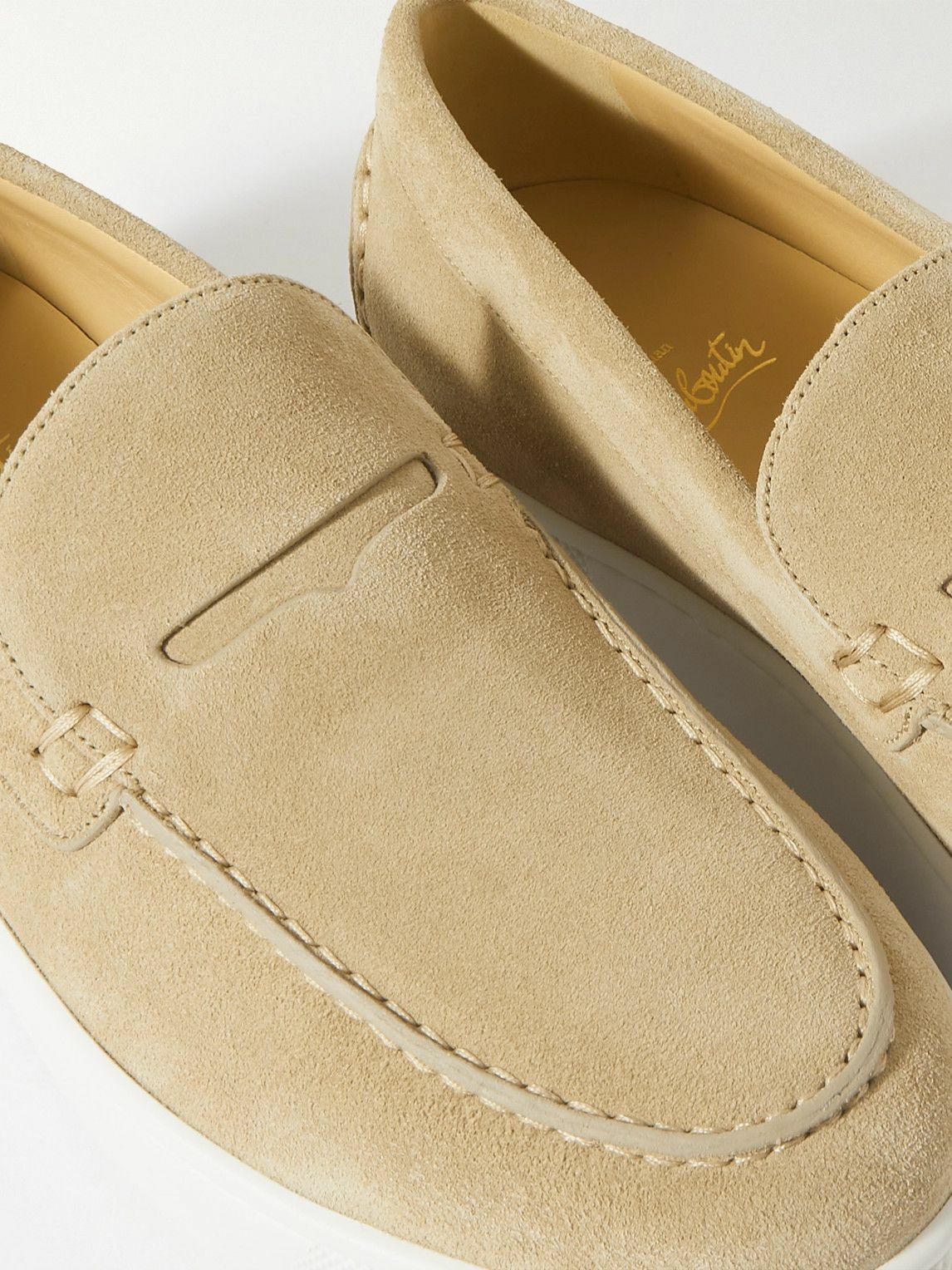 Christian Louboutin - Paqueboat Suede Boat Shoes - Neutrals Christian ...