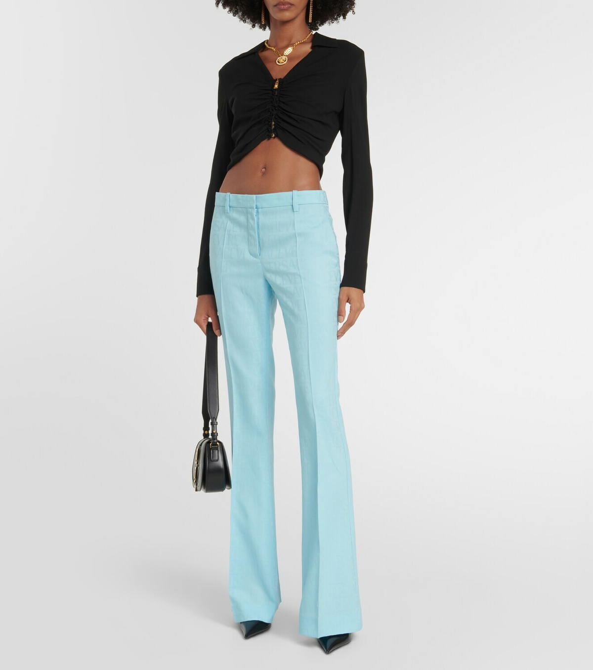 Versace Versace Allover flared wool pants Versace