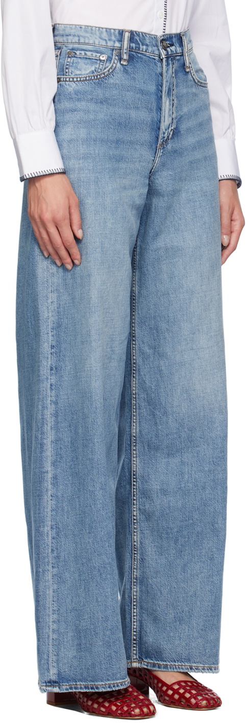 rag & bone Blue Featherweight Sofie Ultra Wide-Leg Jeans Rag and Bone