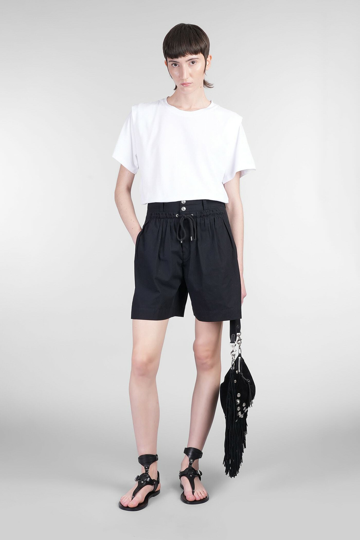 Isabel Marant Ingrid Shorts In Black Cotton Isabel Marant