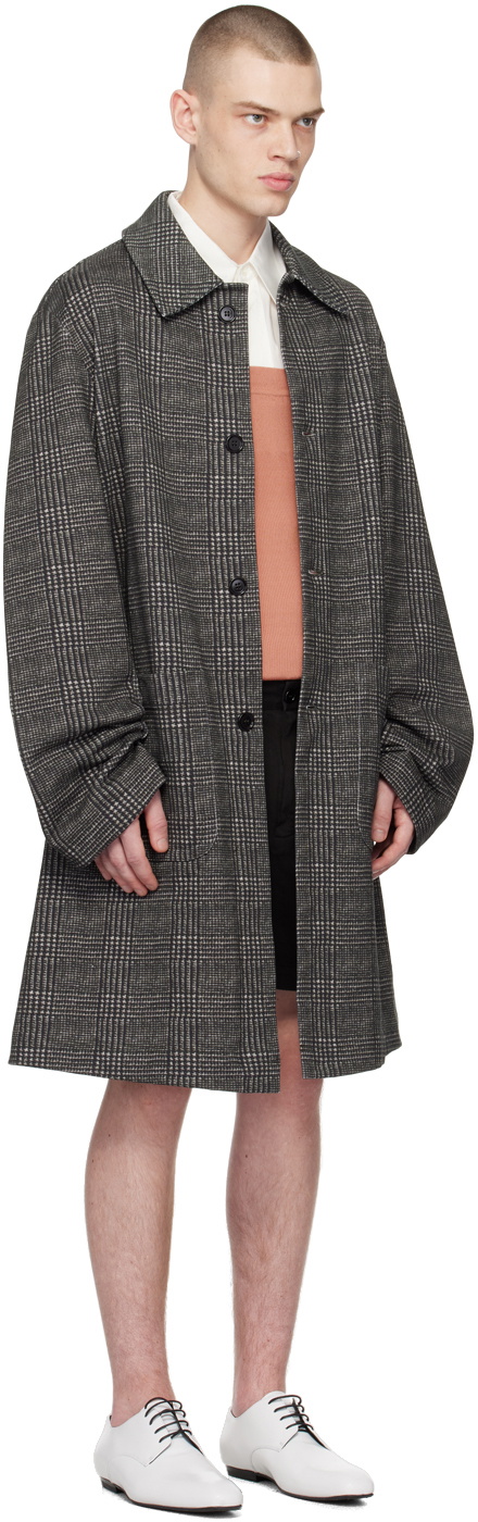 Dries Van Noten Gray Check Coat Dries Van Noten
