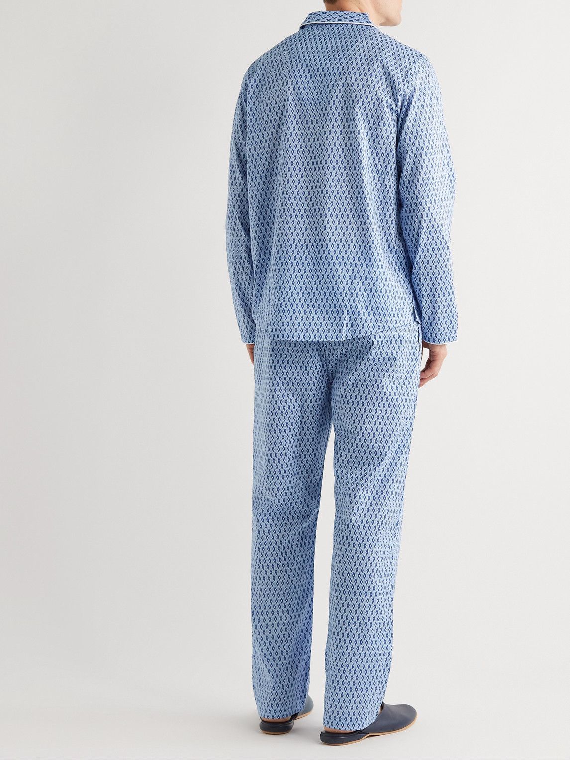 Derek Rose - Nelson Printed Cotton-Poplin Pyjama Set - Blue Derek Rose