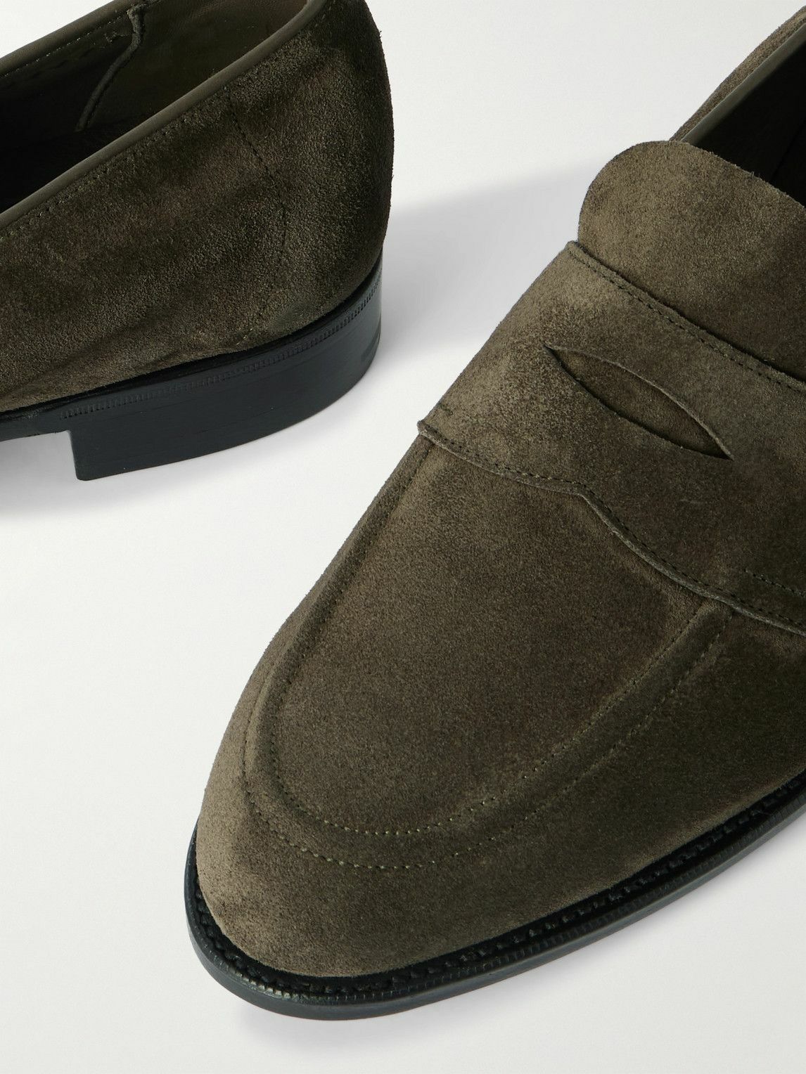Edward Green - Piccadilly Suede Penny Loafers - Green Edward Green