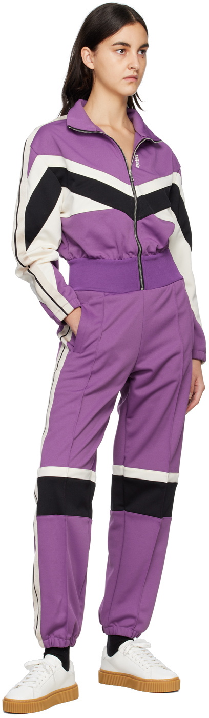 Palm Angels Purple Track Jumpsuit Palm Angels