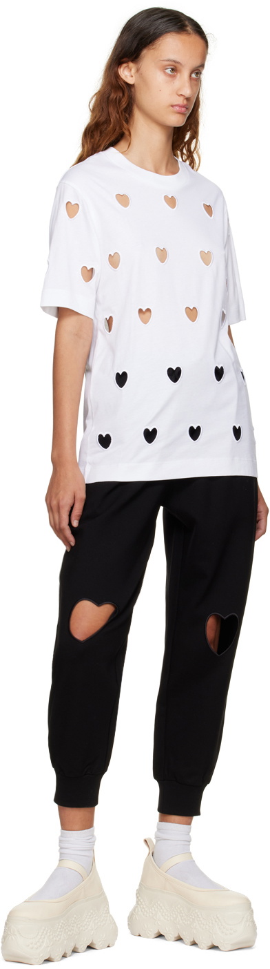 Simone Rocha White Heart Cut Out T-Shirt Simone Rocha