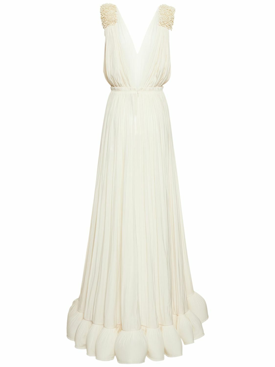 LANVIN - Draped Gown W/ Embellished Straps Lanvin
