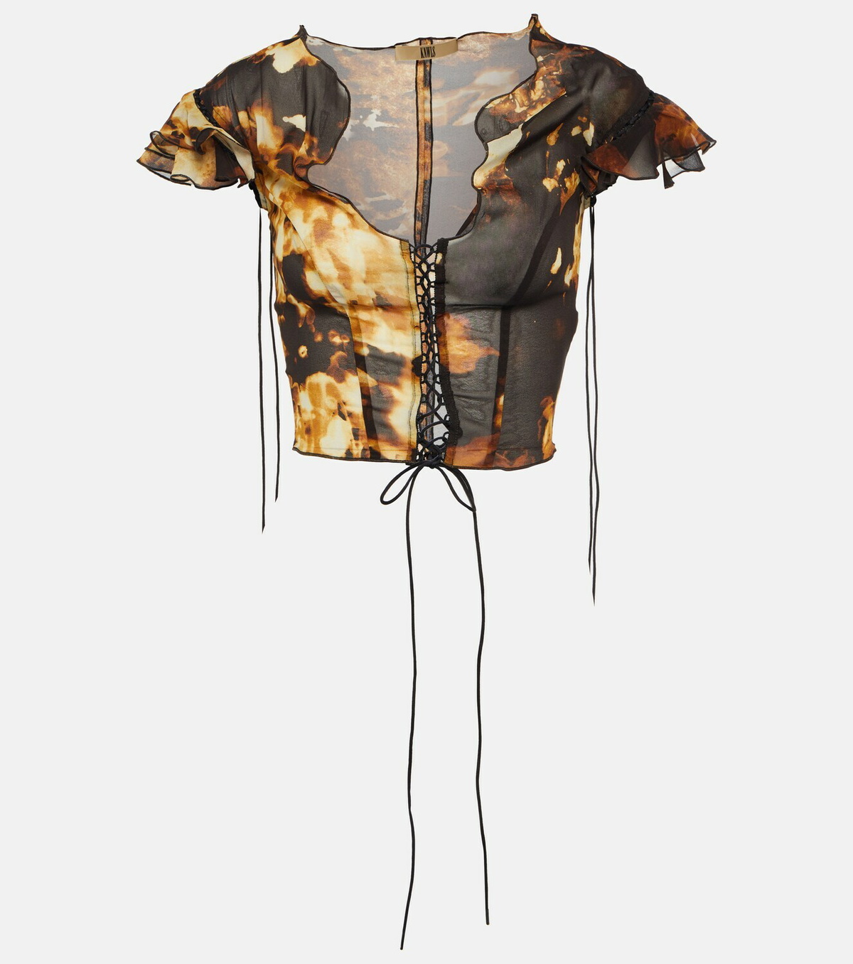 KNWLS - Cutout silk-blend top KNWLS