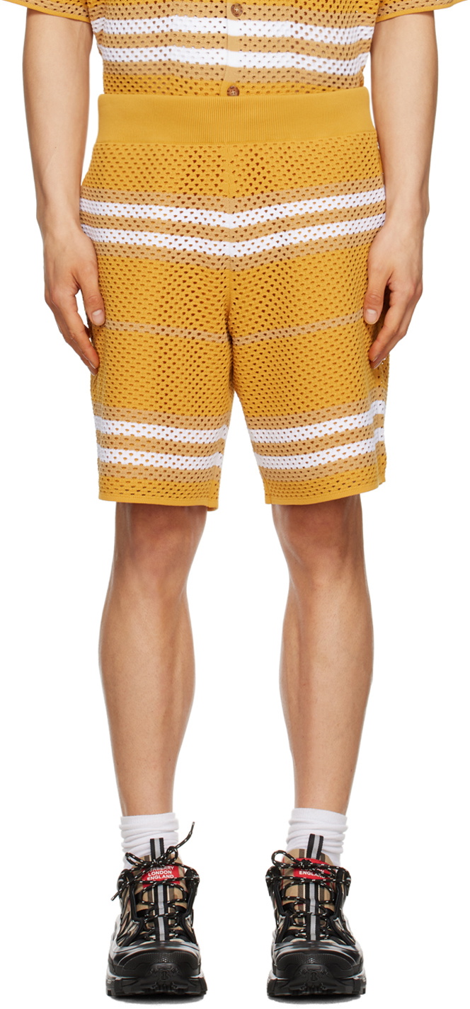Burberry Yellow Striped Shorts Burberry
