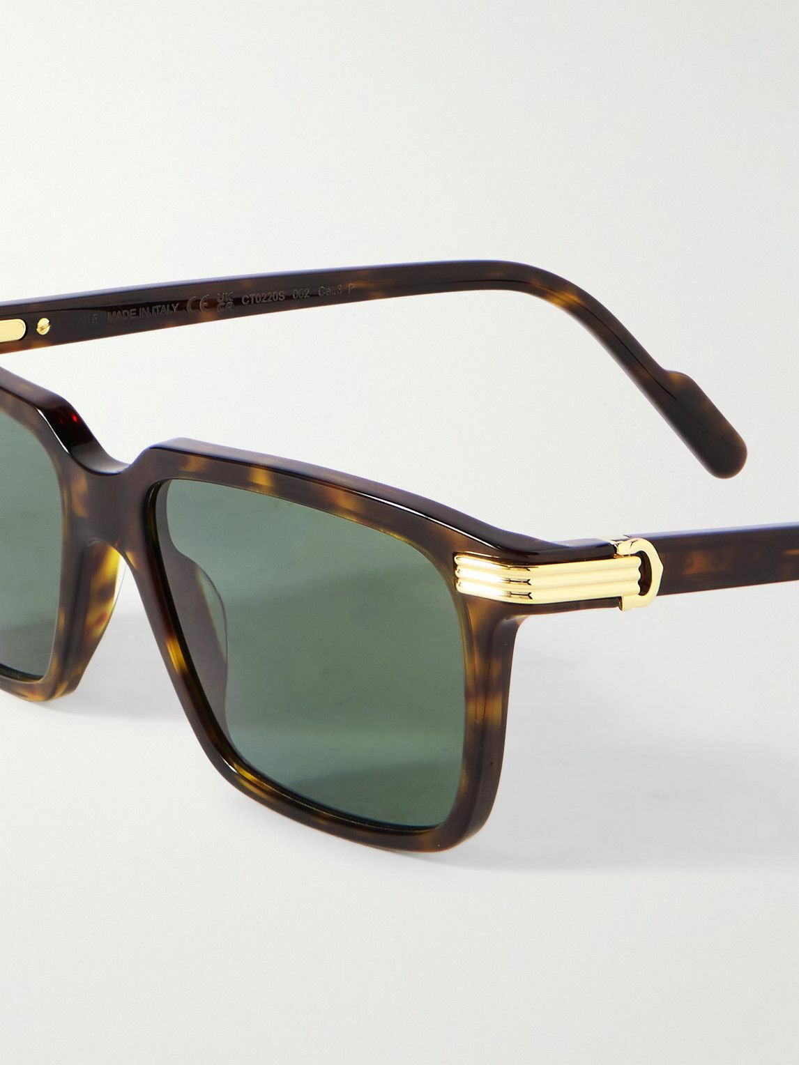 Cartier Eyewear - Rectangular-Frame Tortoiseshell Acetate Sunglasses ...