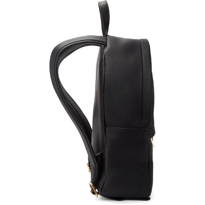 Thom Browne Black Leather Small Unstructured Backpack Thom Browne