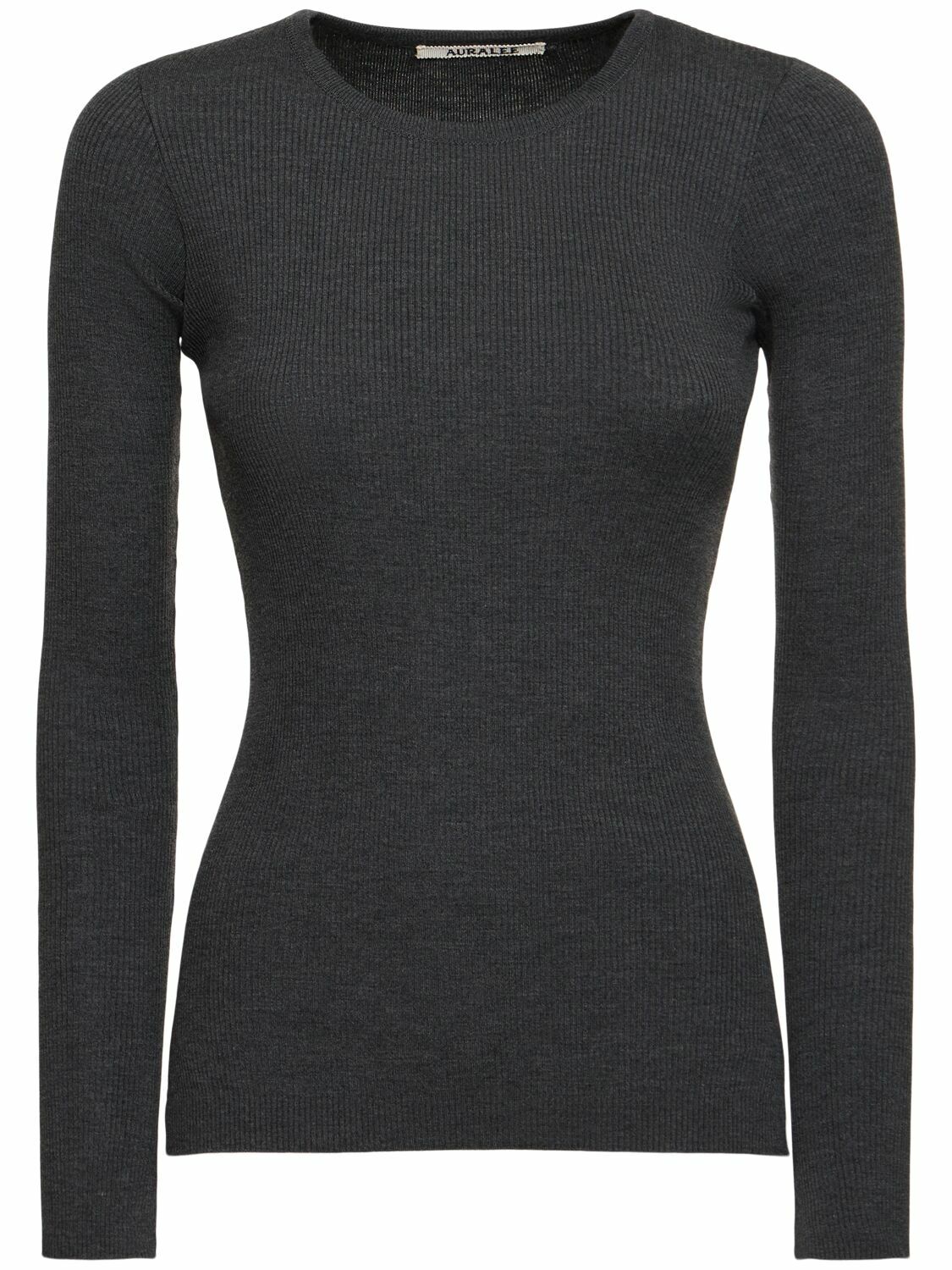 AURALEE Super Fine Wool Rib Knit Sweater Auralee