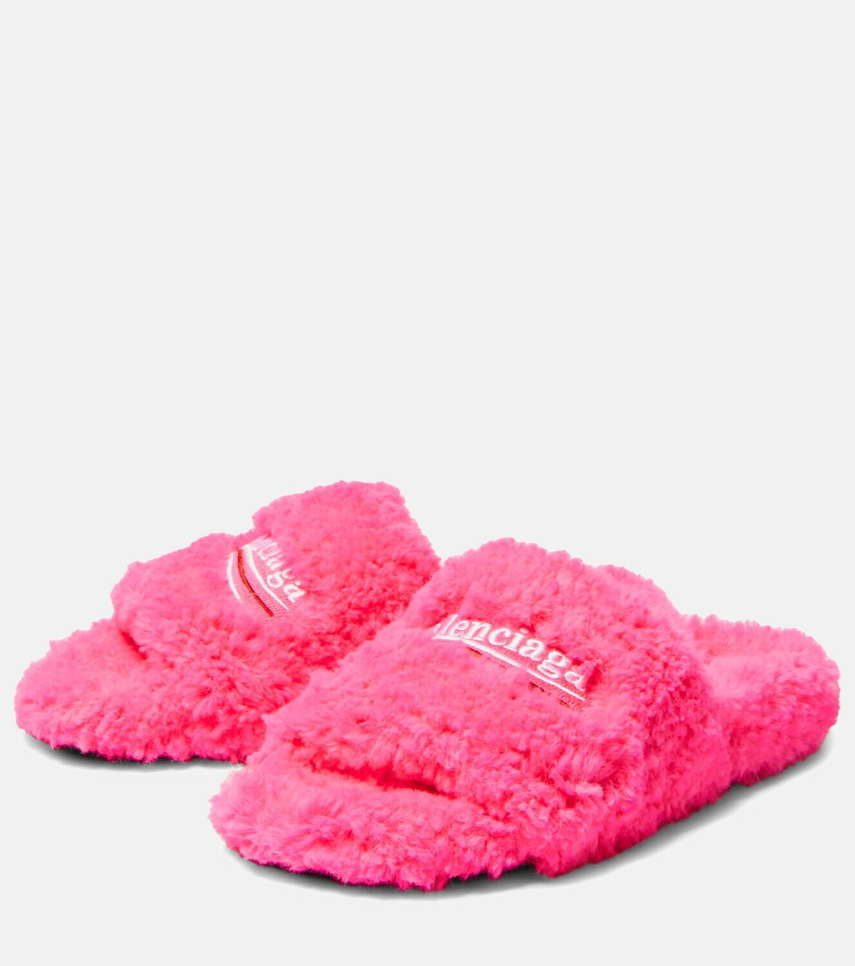 Balenciaga - Furry faux shearling slides Balenciaga