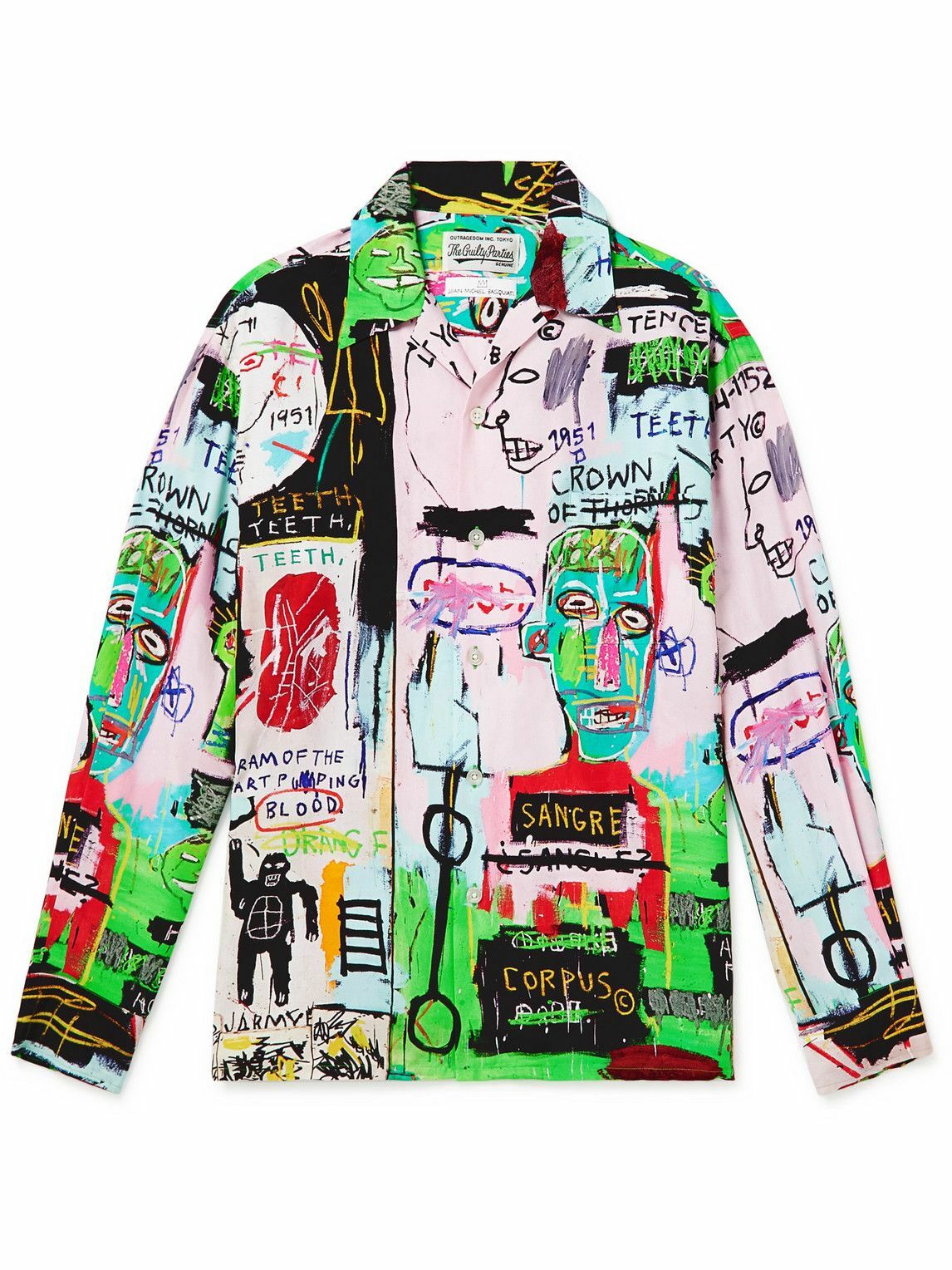 Wacko Maria - Jean-Michel Basquiat Camp-Collar Printed Voile Shirt ...