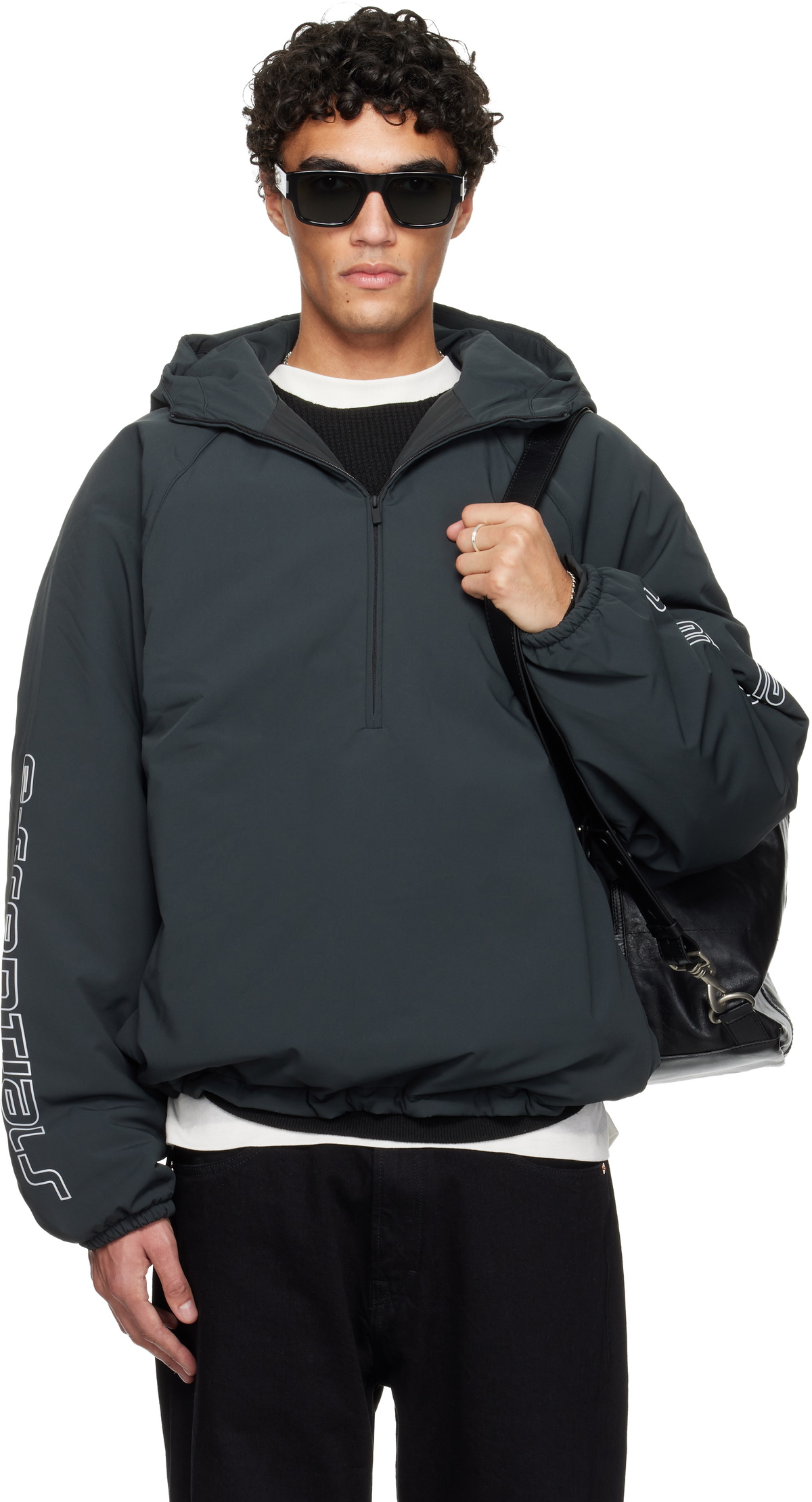 Fear of God ESSENTIALS Gray Holiday Tech Nylon Half Zip Anorak Fear Of ...