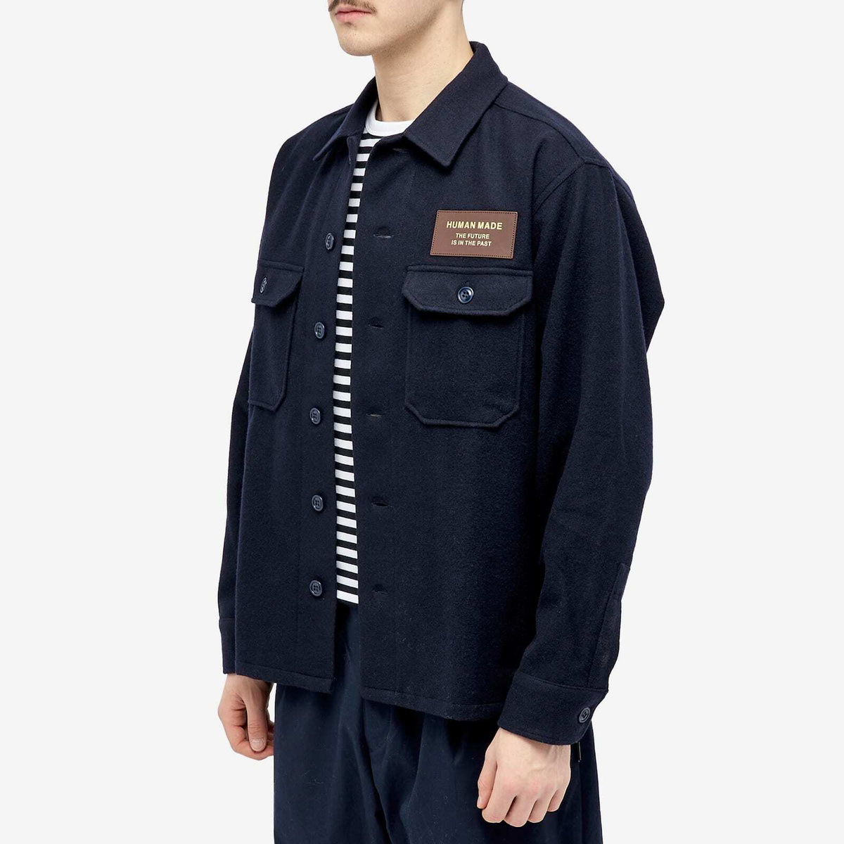 Human Made Men's Wool CPO Overshirt in Navy Human Made