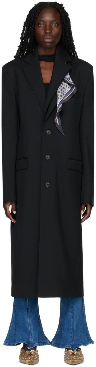 Y/Project Black Secret Scarf Coat Y/Project