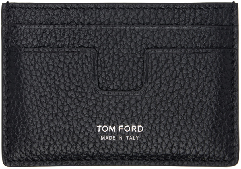 TOM FORD Black Grain Leather Classic Card Holder TOM FORD