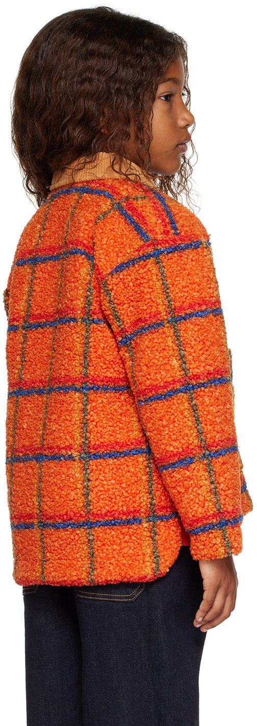 TINYCOTTONS Kids Orange Check Jacket TINYCOTTONS