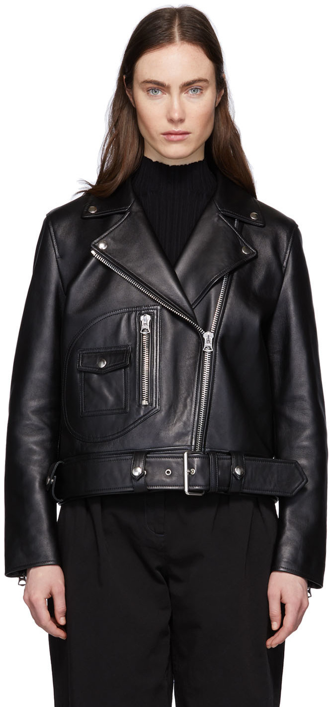 Acne Studios Black Leather Biker Jacket Acne Studios