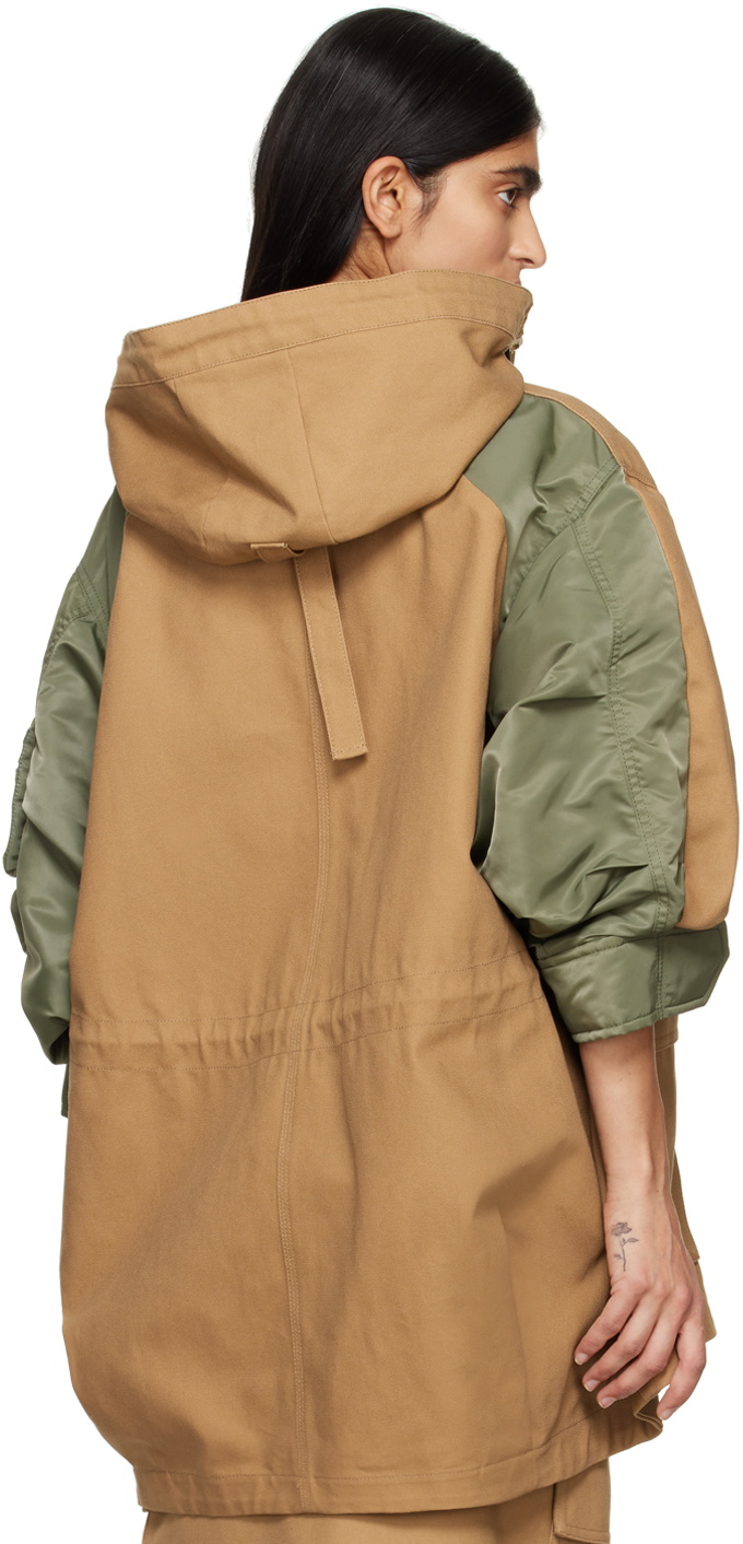 sacai Beige & Khaki Carhartt WIP Edition Coat Sacai sacai Beige & Khaki Carhartt WIP Edition Coat Sacai