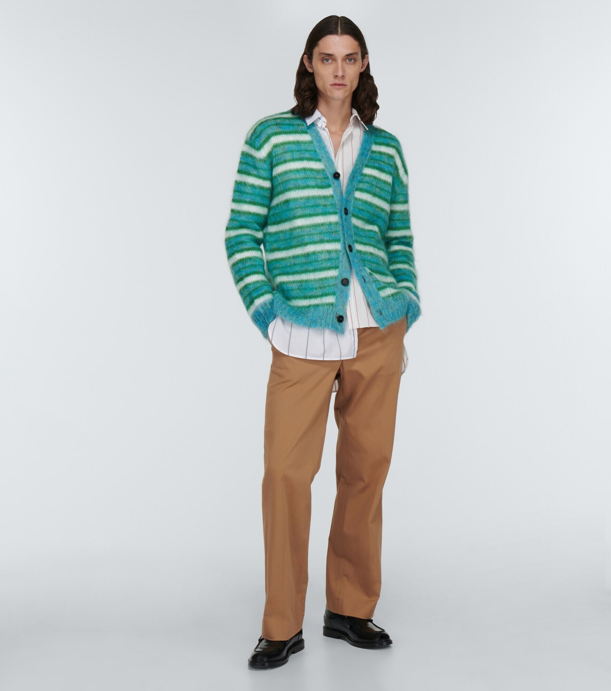 Marni - Striped mohair-blend cardigan Marni