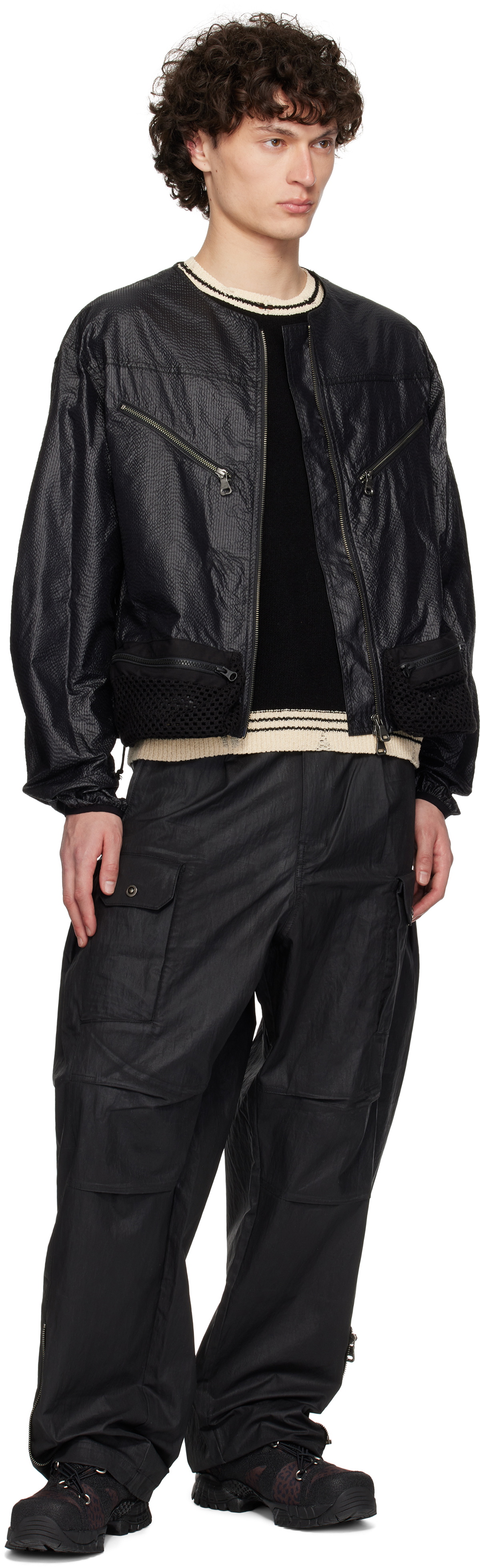 Andersson Bell Black Solina Coated Cargo Pants Andersson Bell