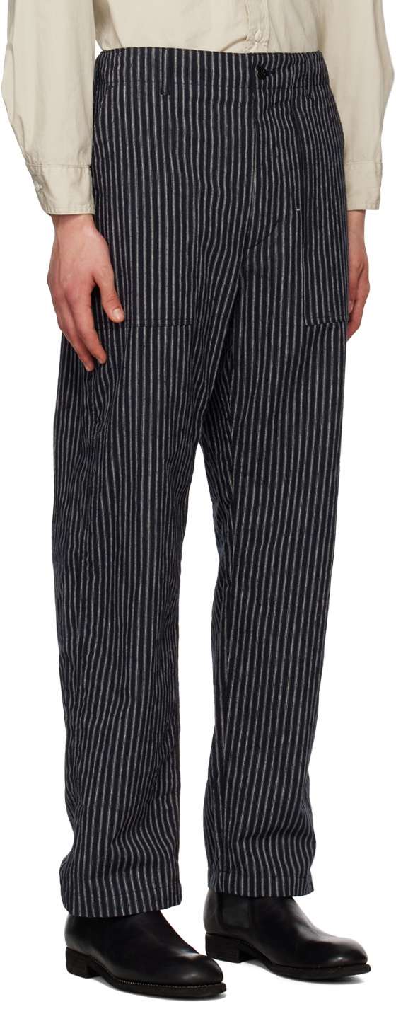 Engineered Garments Navy Striped Trousers Engineered Garments