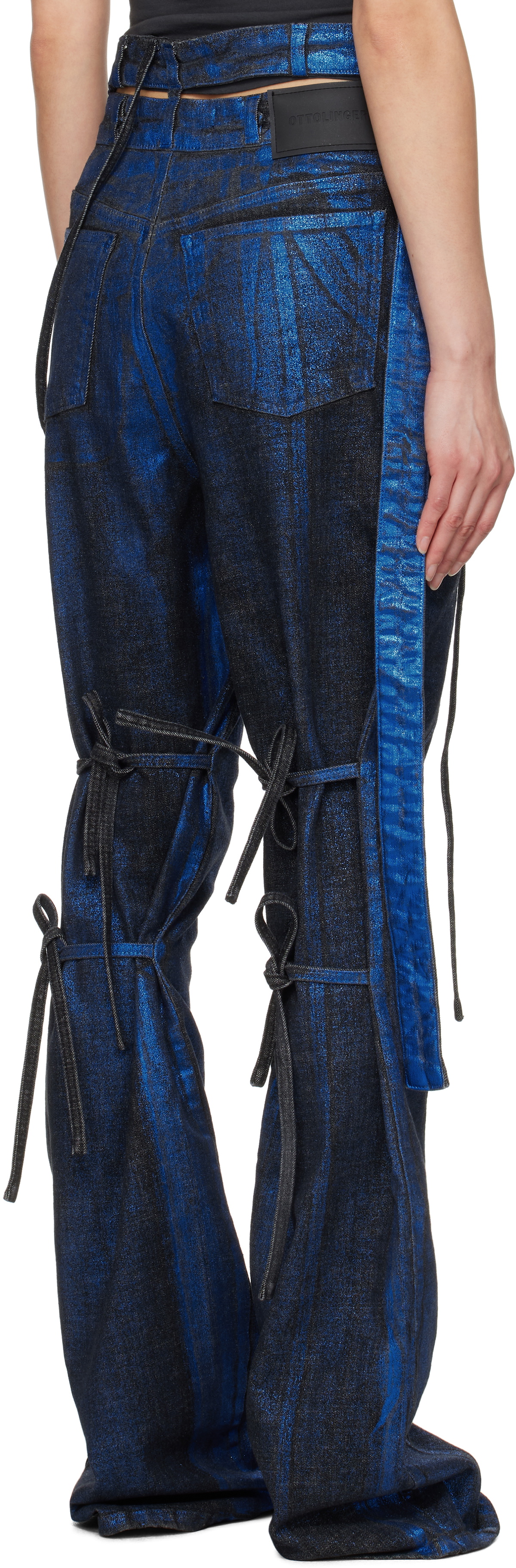 Ottolinger SSENSE Exclusive Black & Blue Signature Wrap Jeans Ottolinger