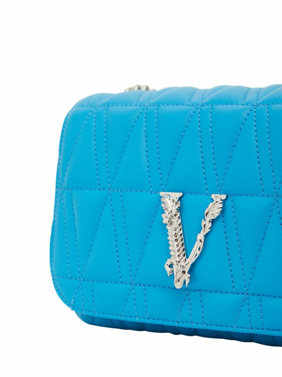 VERSACE - V Logo Leather Shoulder Bag Versace