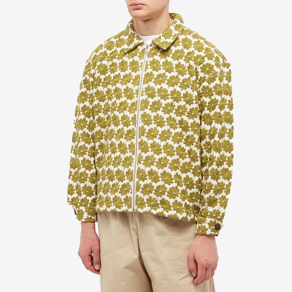 Bode Men's Green Chrysanthemum Jacket in Green/Cream Bode