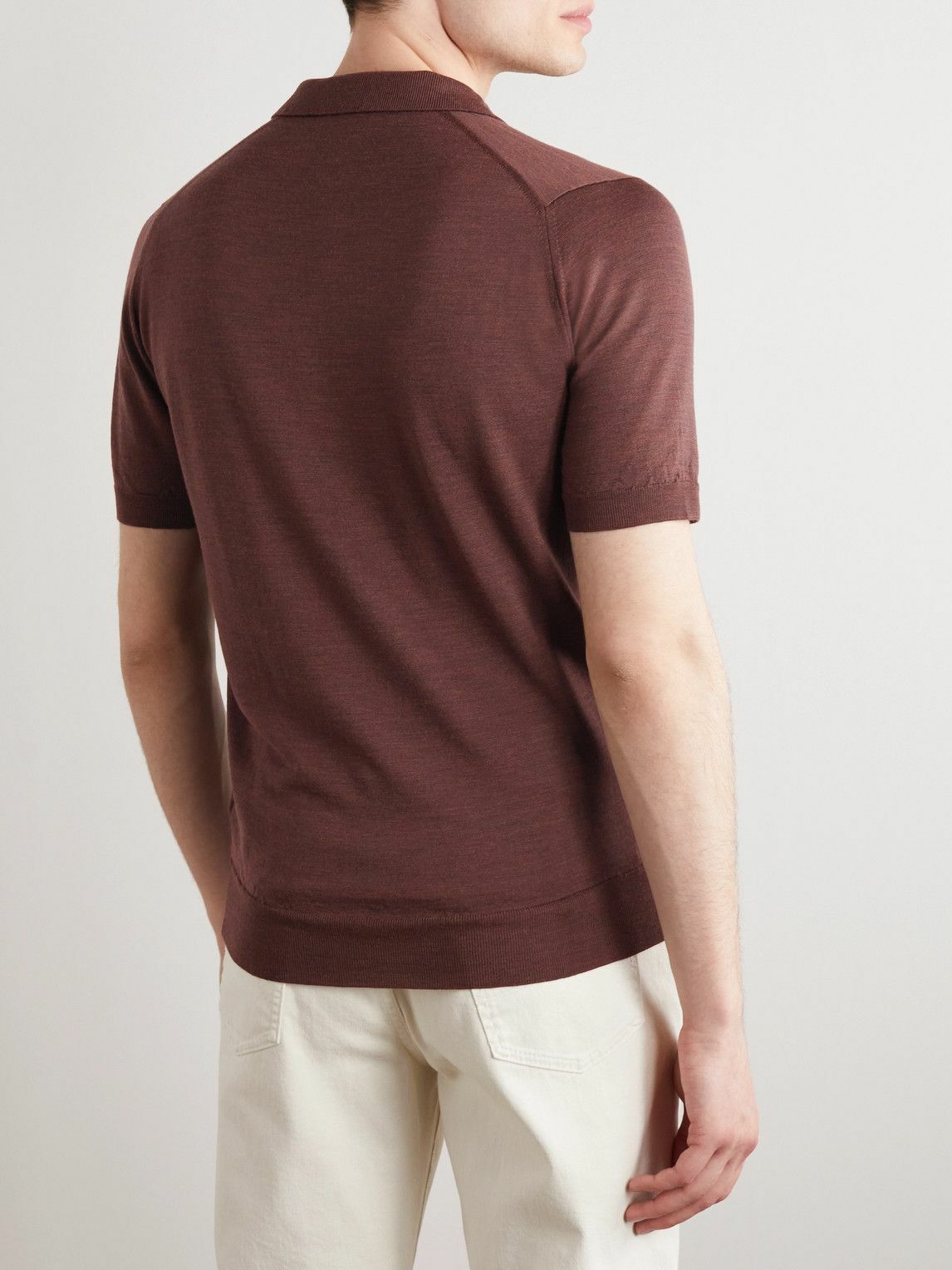 John Smedley - Payton Slim-Fit Merino Wool Polo Shirt - Brown John Smedley