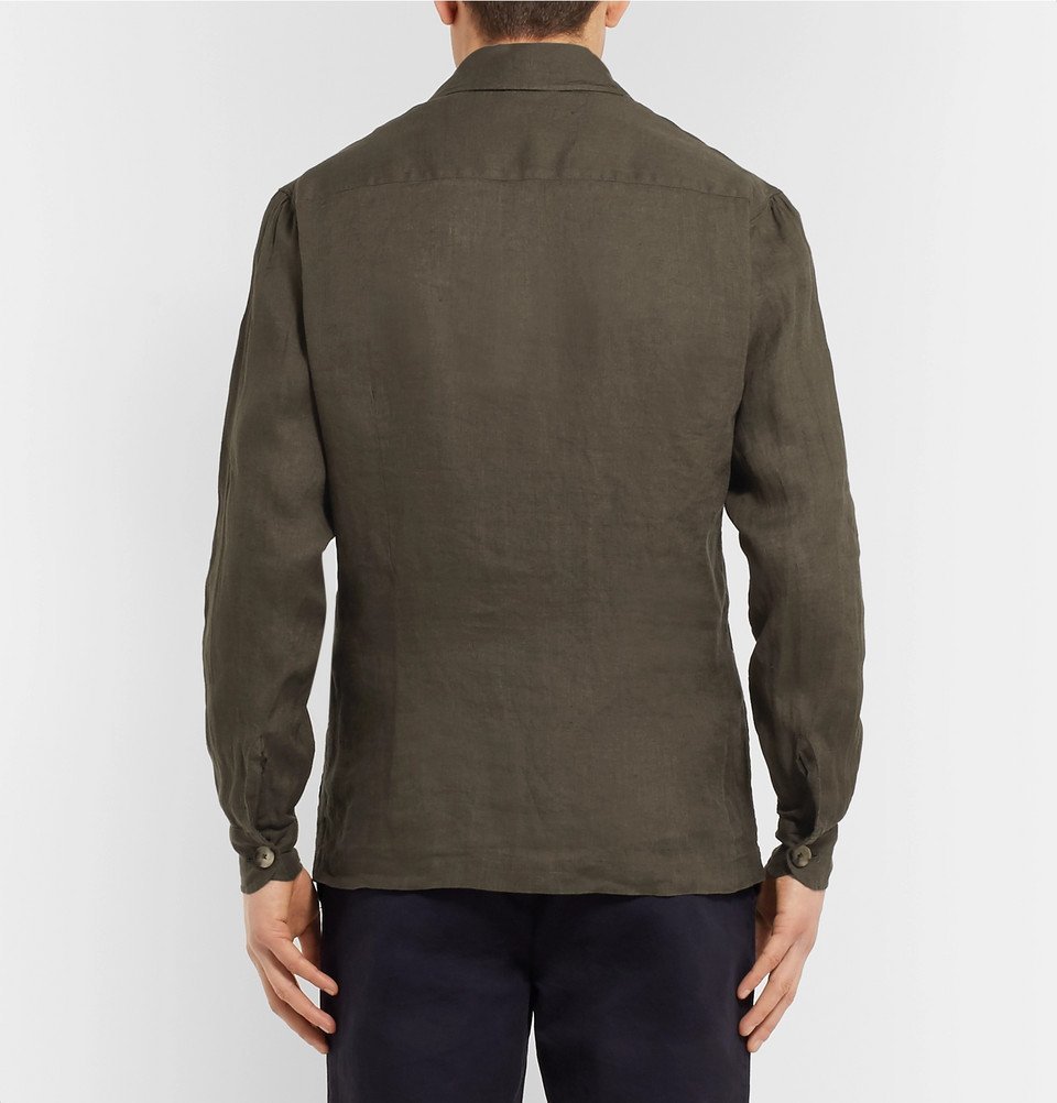 Lardini - Army-Green Unstructured Linen Blazer - Men - Army green Lardini