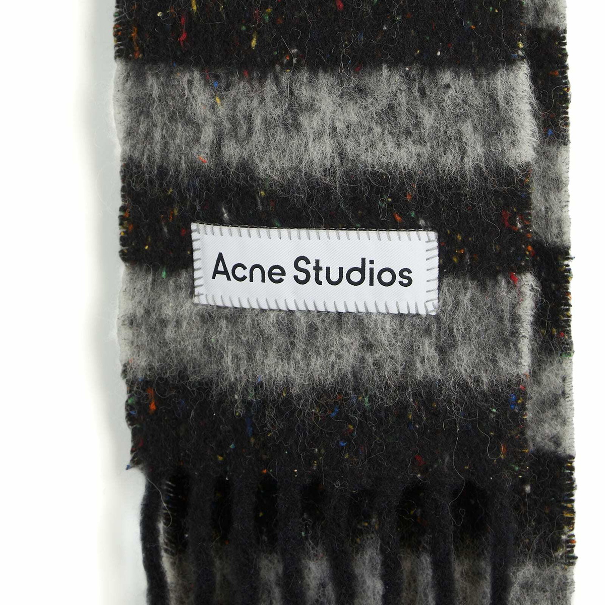 Acne Studios Vonkey Skinny Scarf in Black/Grey Acne Studios