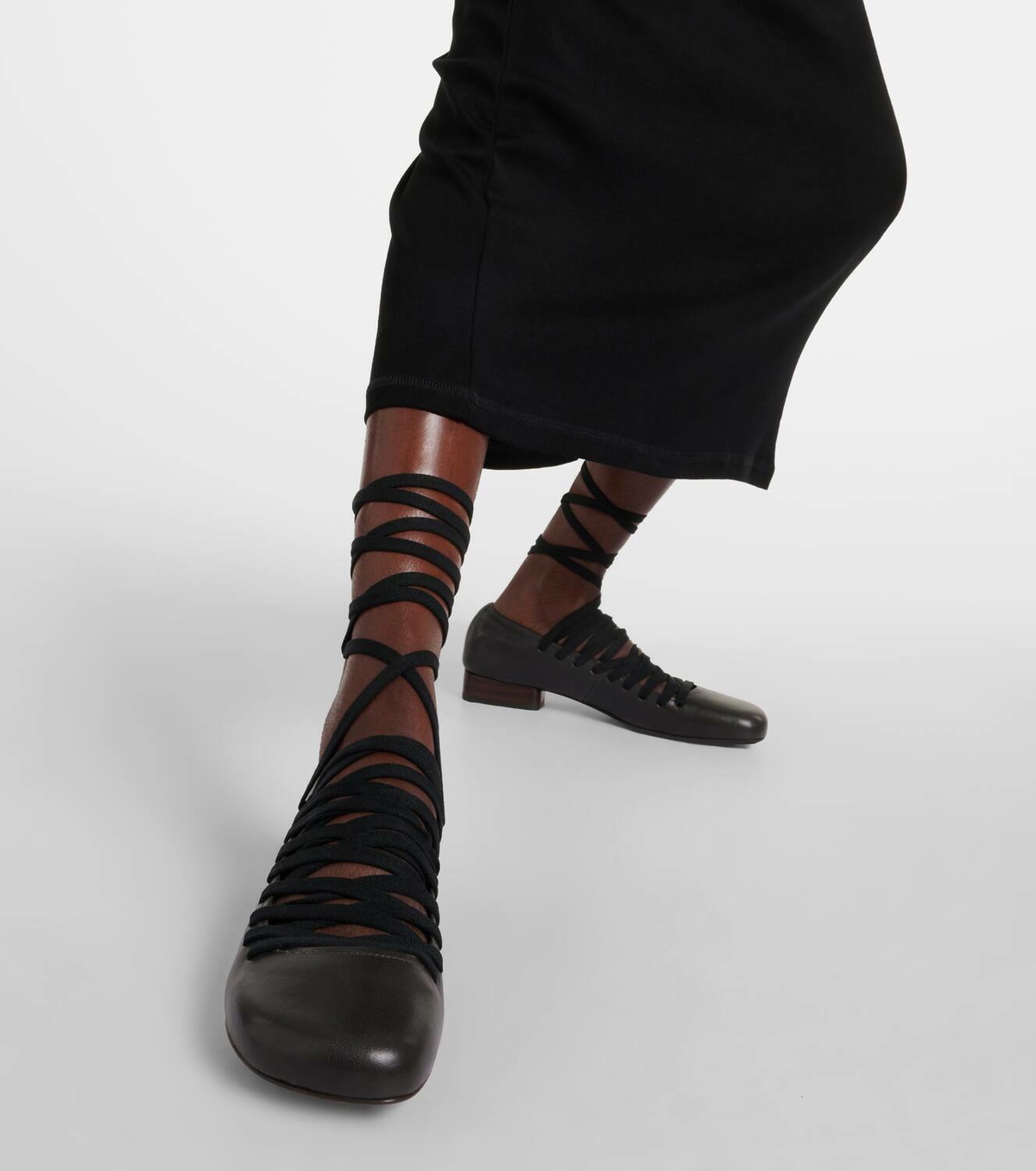 Lemaire Laced leather ballet flats Lemaire