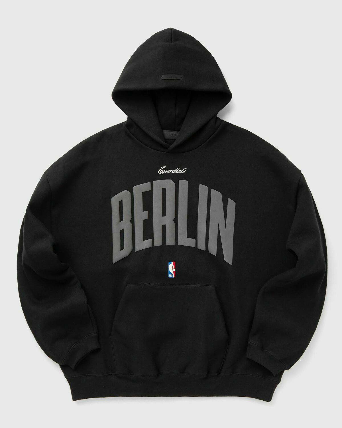 Fear of God Essentials BERLIN 90'S HOODIE Black Mens Hoody Fear Of God ...