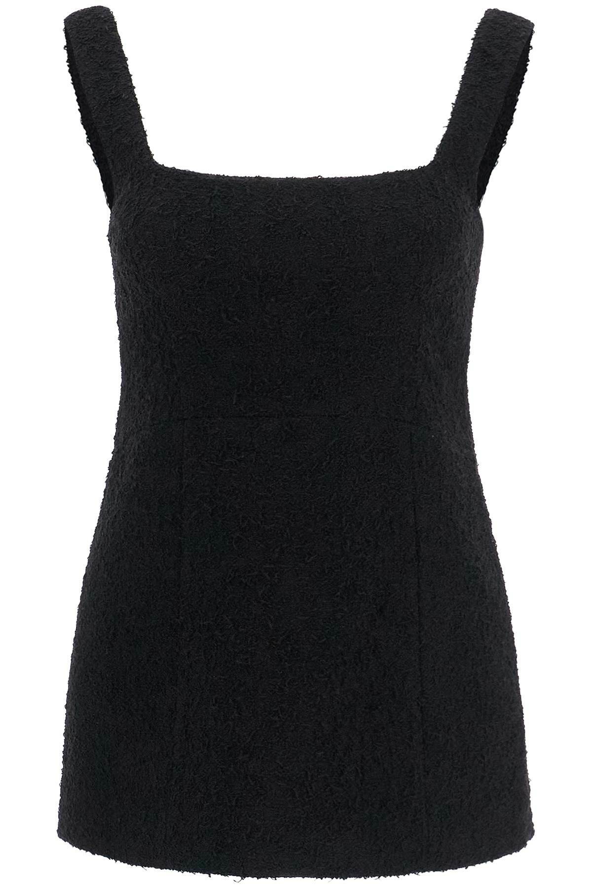 TOTEME black boucle top without sleeves square neck Black Toteme