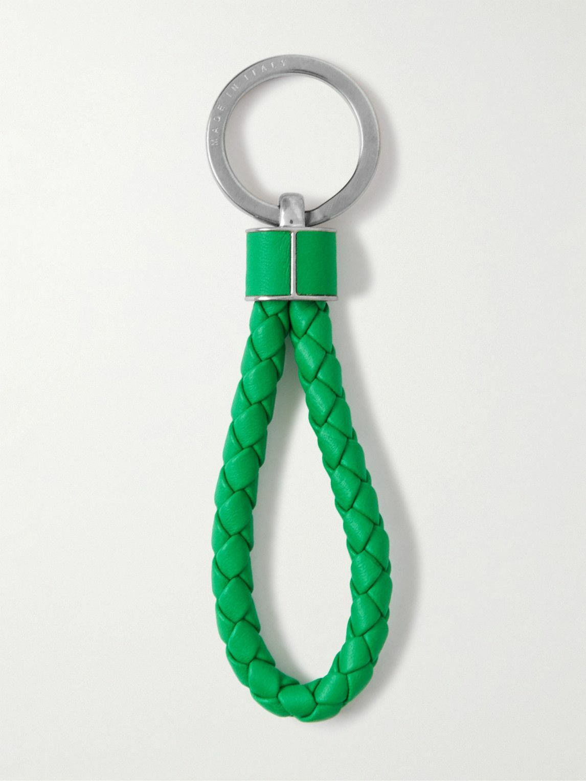 Bottega Veneta - Silver-Tone and Braided Leather Key Fob Bottega Veneta