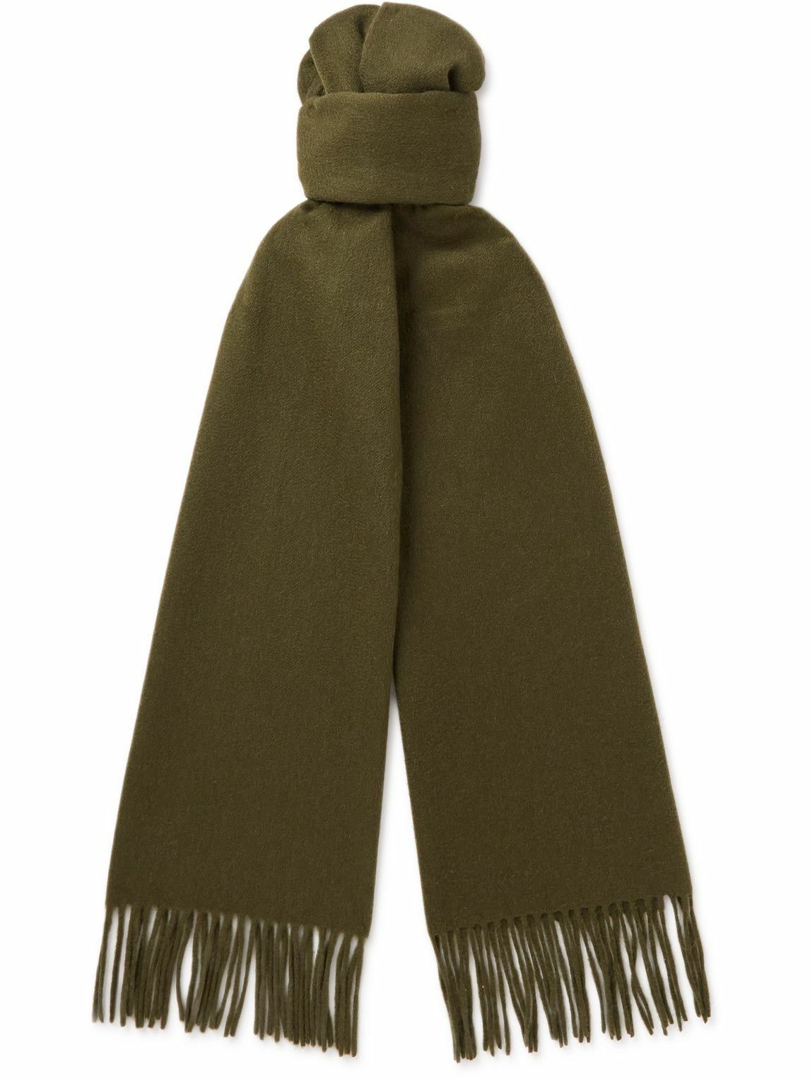 TOM FORD - Logo-Embroidered Fringed Cashmere Scarf TOM FORD