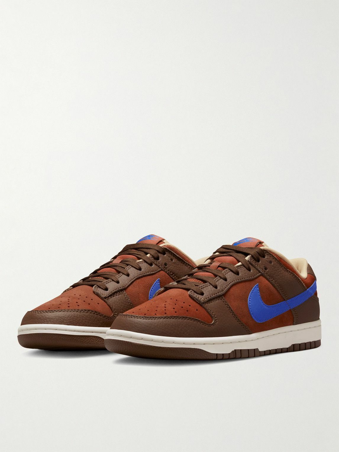 Nike - Dunk Low Retro Leather-Trimmed Suede Sneakers - Brown Nike