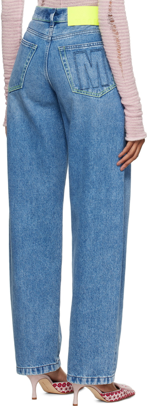MSGM Blue Contrast Stitch Jeans MSGM